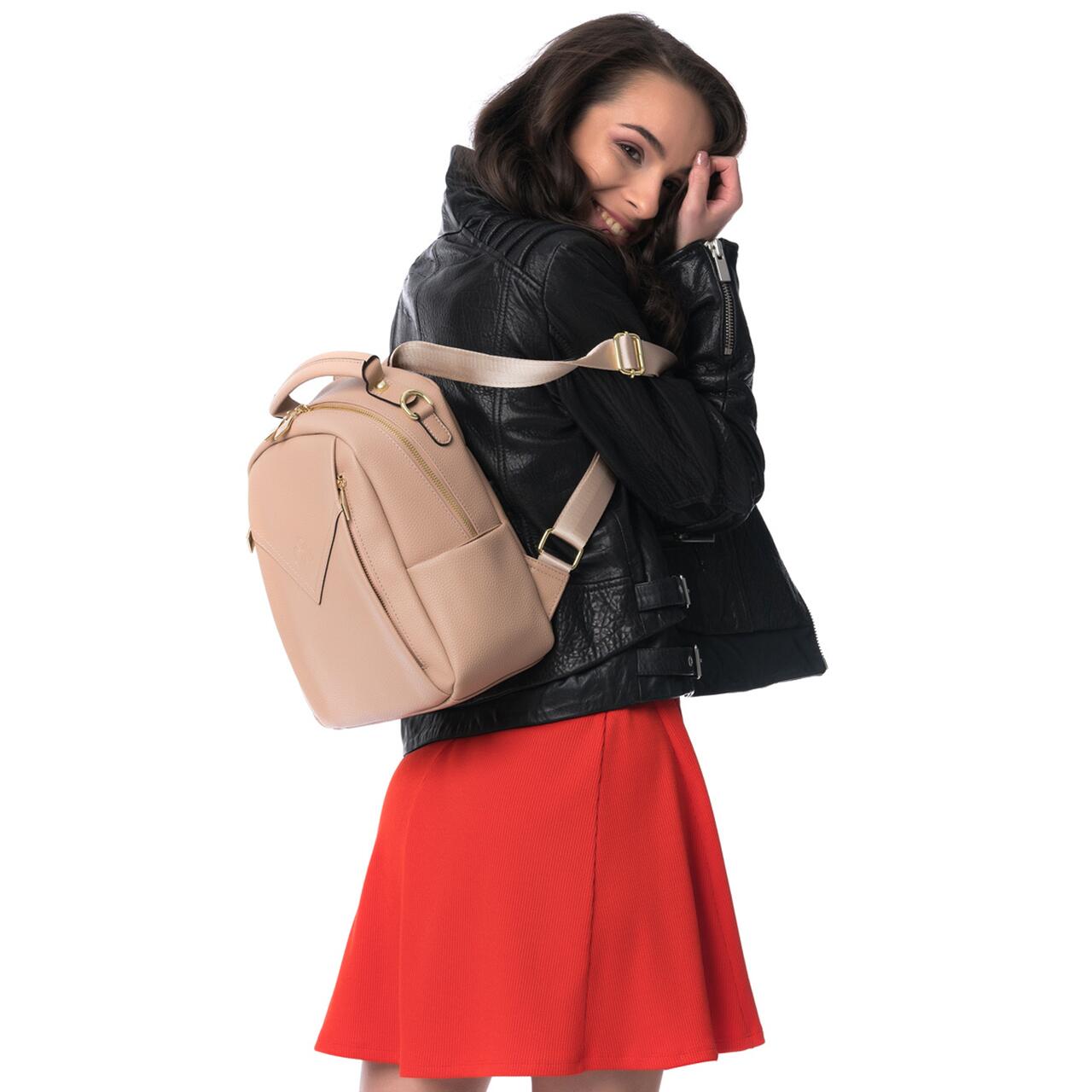 C'iel bundle - Rucsac piele Sage nude & Geanta Loane - Ciel Bags